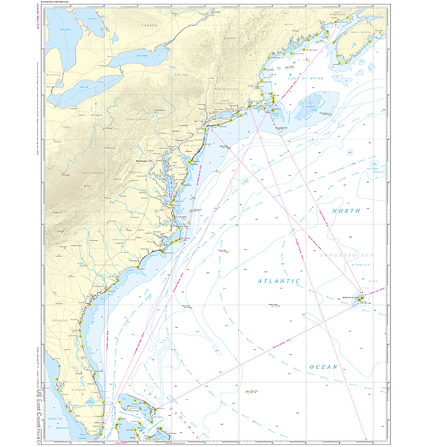 Carte marine NV Pilot 6 - Côte Est des États-Unis - Du Maine aux ...