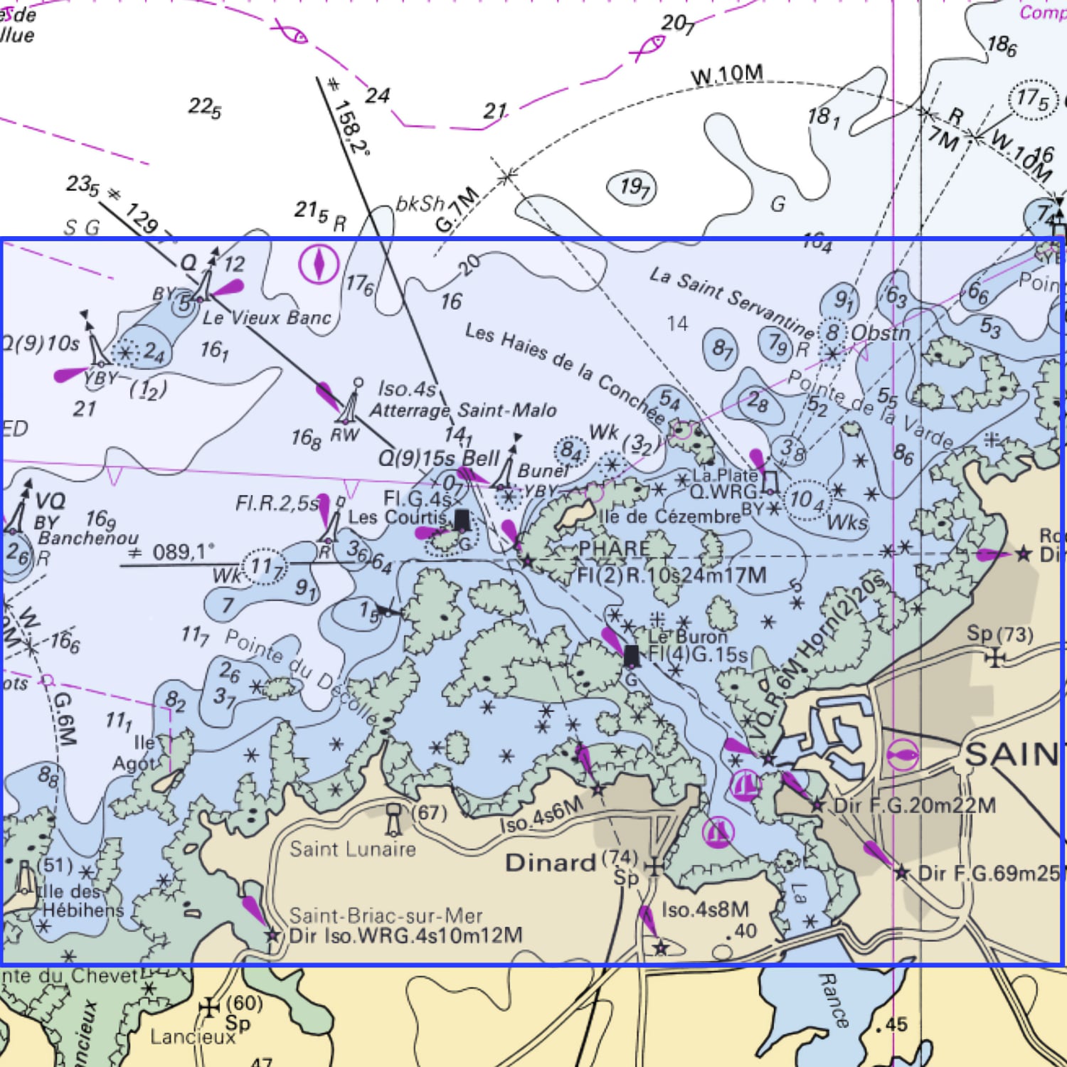 Carte marine 7130L du Shom - Abords de Saint-Malo - De l'île des ...